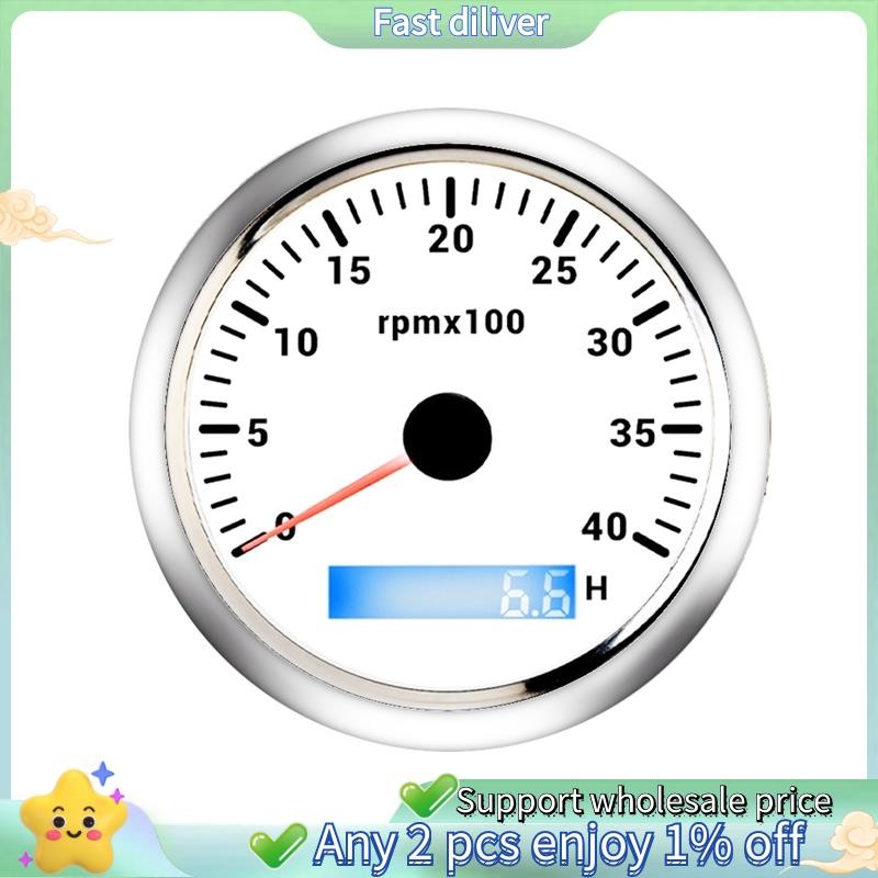 85 มม.M Marine Speedometer 0-4000/RPM Speedometer 7 สี Backlight ...