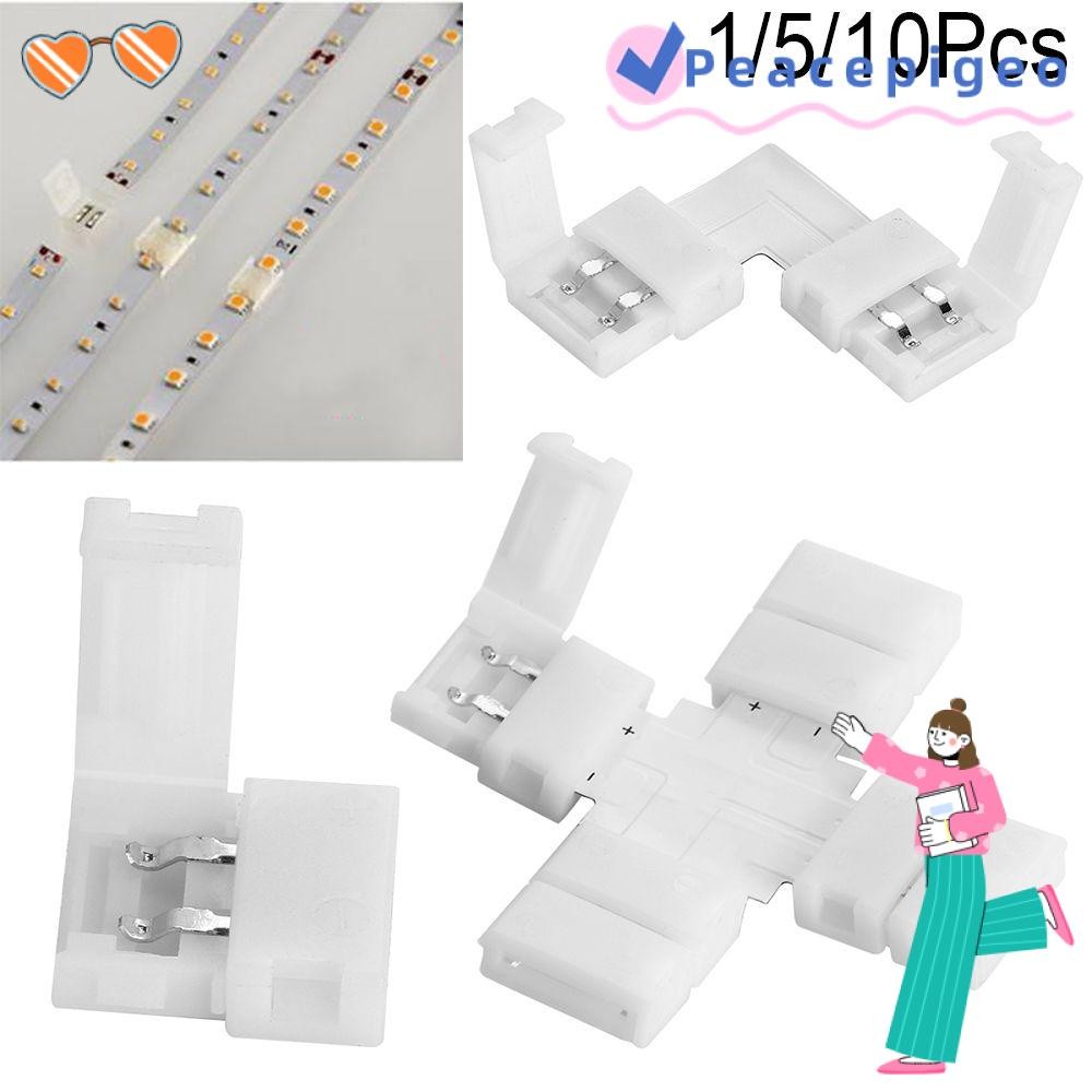 Peacepigeo 1/5/10 ชิ้น LED Strip Connector ฟรีมุมเชื่อม Solderless 8 มิลลิเมตร 10 มิลลิเมตร ...
