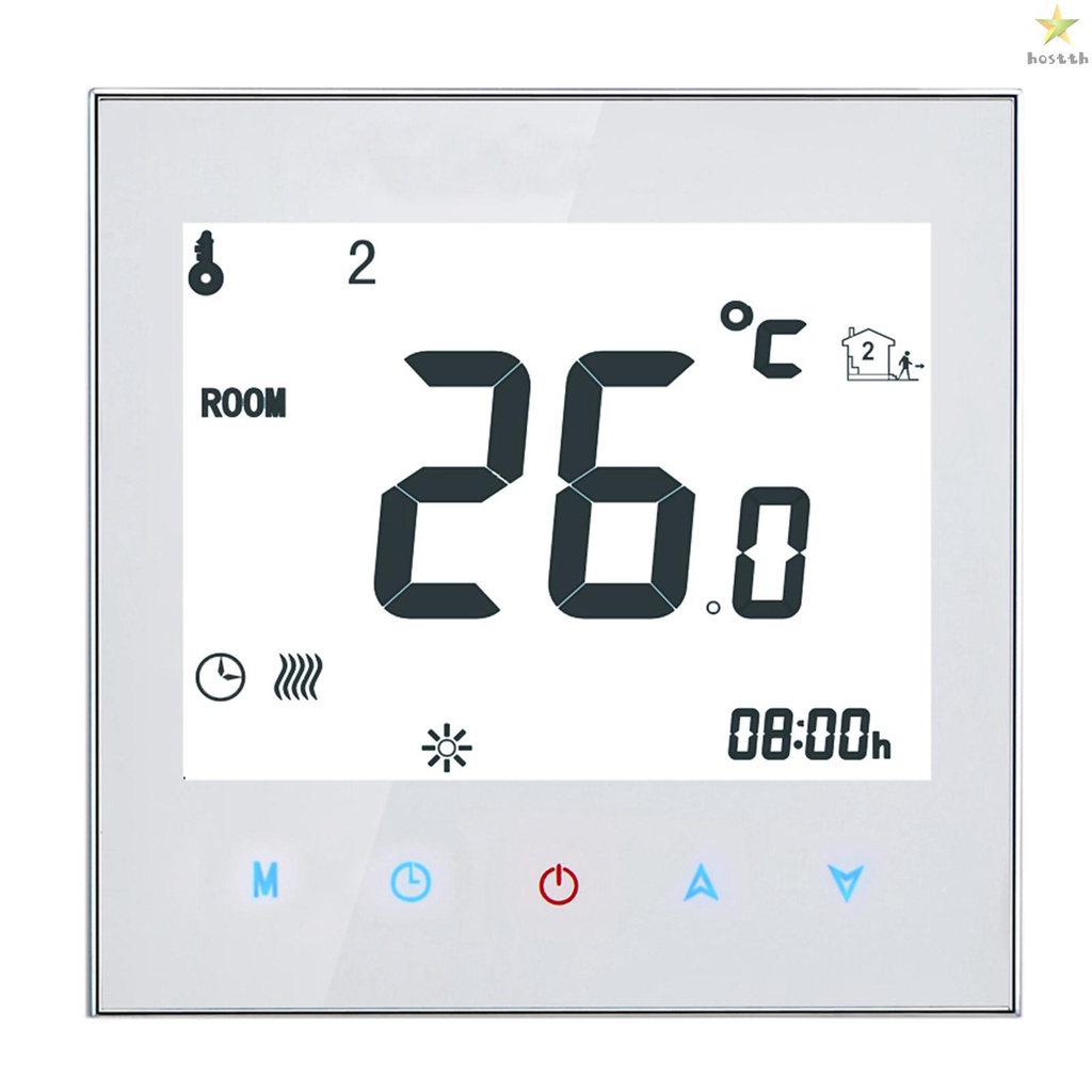 Hsjj เทอร์โมสตัทควบคุมอุณหภูมิไฟฟ้า หน้าจอสัมผัส LCD ตั้งโปรแกรมได้ 16A ...