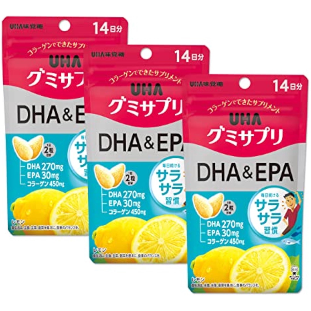 [ซื้อจํานวนมาก] Gummy อาหารเสริม Dha & Epa 14 วัน ซัพพลาย (28 เม็ด) รสเลม่อน 3 ชิ้น เซต Uha ...
