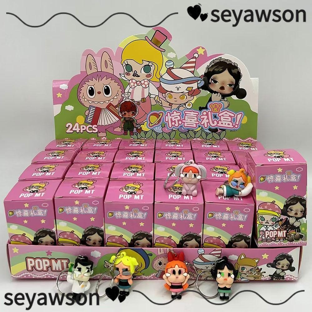 Seyawson 24box/set กล่องพวงกุญแจตุ๊กตา, ของเล่น PVC Labubu, Sanrio The ...