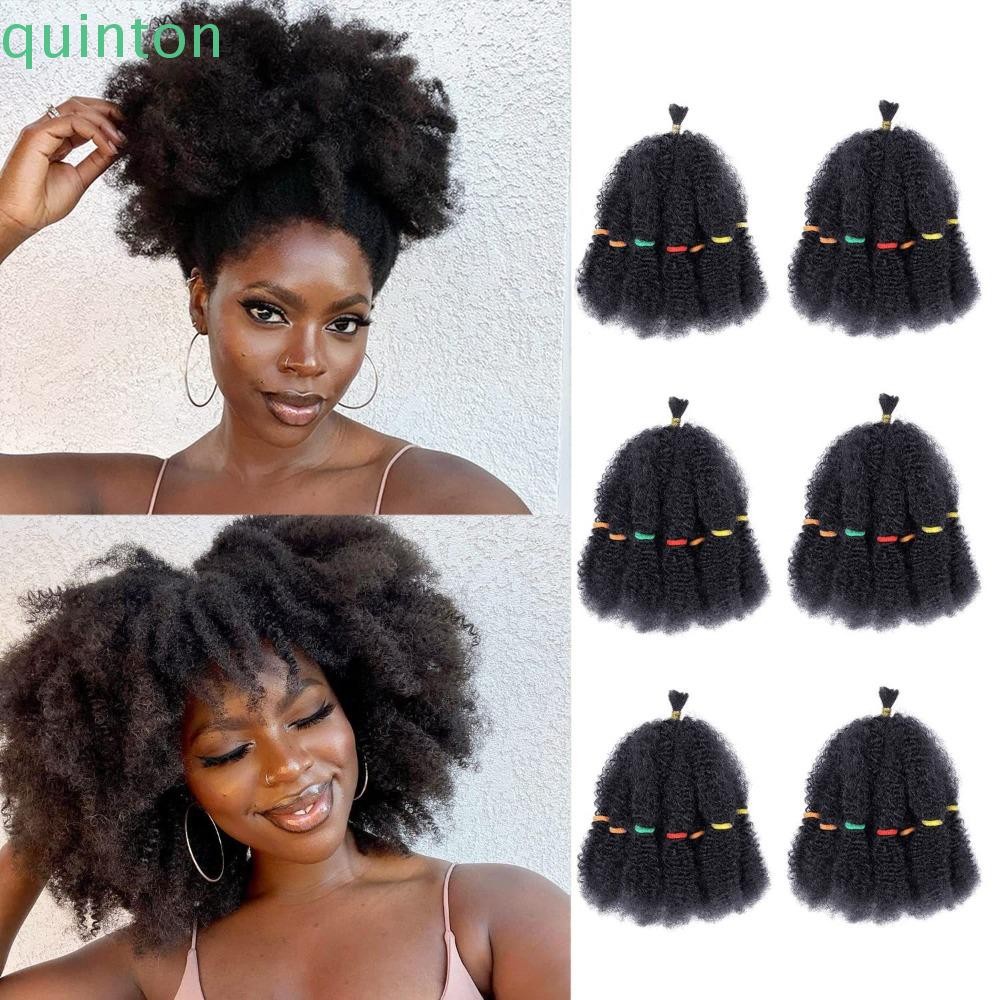 Quinton โครเชต์ Braiding ผมธรรมชาติสีดําผู้ชาย Fluffy สีน้ําตาลเส้นใยทนความร้อนสไตล์อเมริกัน ...