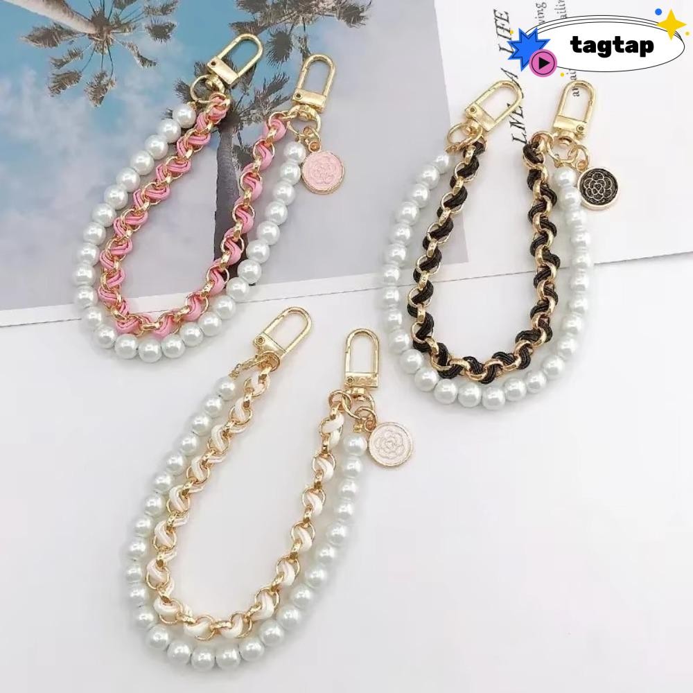 Tagtap โทรศัพท์ Lanyard, หนังมุกโลหะ Key Chain สายคล้องโทรศัพท์มือถือจี้เชือก, 26 ซม. Camellia ...