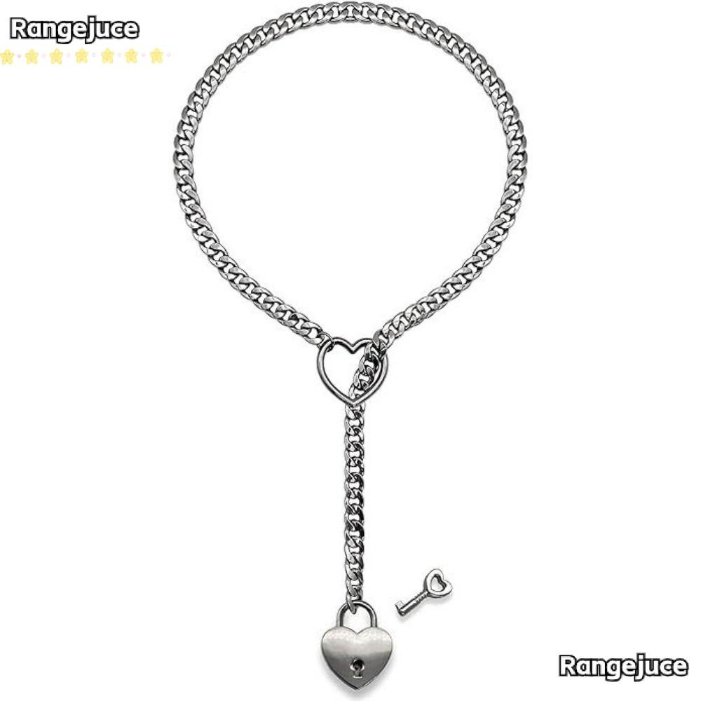 Rangejuce แหวนลื่นโซ่,รักปรับ Lariat สร้อยคอหัวใจ,แฟชั่น O-Ring Punk ...