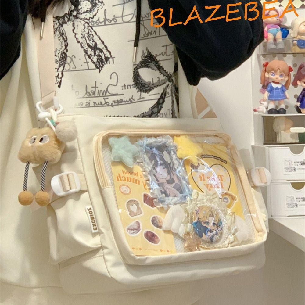 Blazebea โปร่งใส Itabag,ขนาดใหญ่ความจุ Pvc JK กระเป๋าสะพาย,น่ารักสไตล์ญี่ปุ่น Badge Display ...