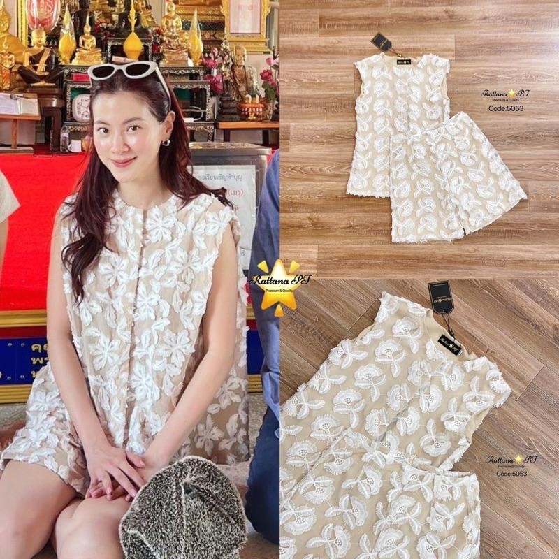 Hiso.closet (พร้อมส่ง) Rattana101 •ชุดเซตเสื้อ+กางเกงผ้าลูกไม้ทั้งชุด 9/2 งานน่ารักๆ | Shopee ...