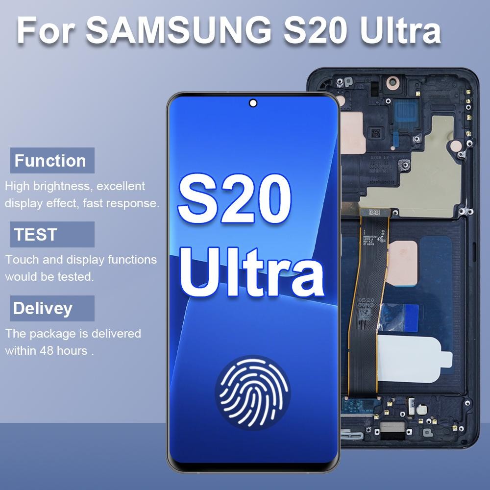 S20 Ultra Super AMOLED Screen Assembly สําหรับ Samsung Galaxy S20 Ultra ...