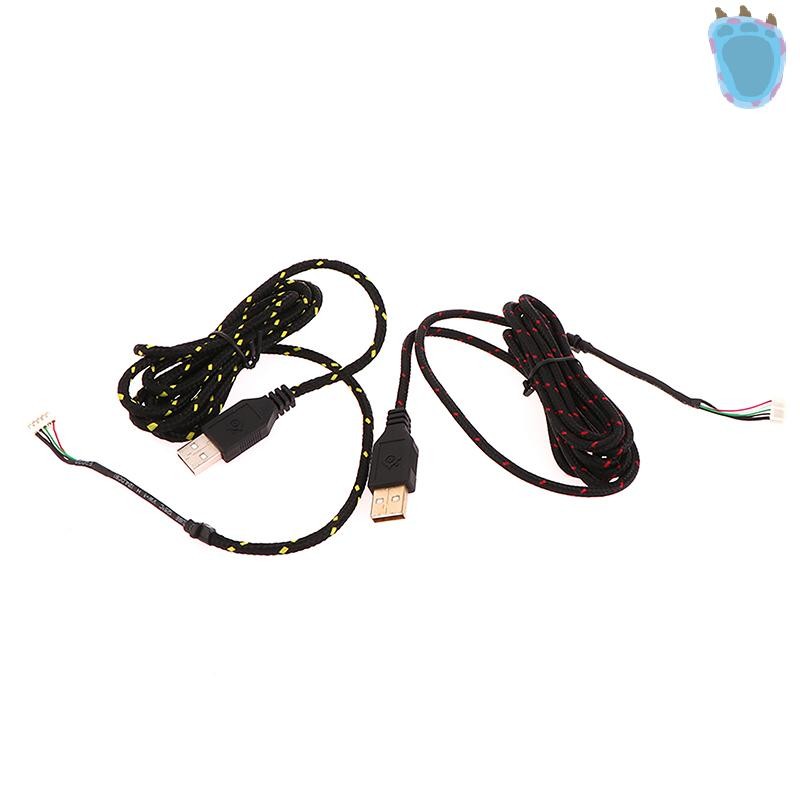 [PA] ไนลอน USB Mouse Cable Line Replacement Wire สีส้ม, สีขาวสําหรับ ...