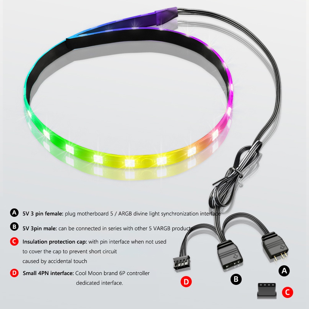 แถบไฟ LED SATA 3PIN RGB Cm-ls40 5V ARGB 4pin สําหรับคอมพิวเตอร์ ...
