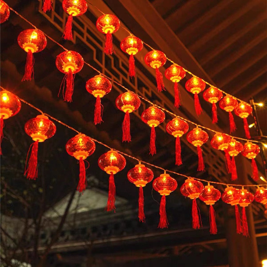 1.5 / 3 เมตร ตรุษจีน CNY LED สายไฟ / ใช้แบตเตอรี่ โคมไฟสีแดง โคมไฟแขวน ...