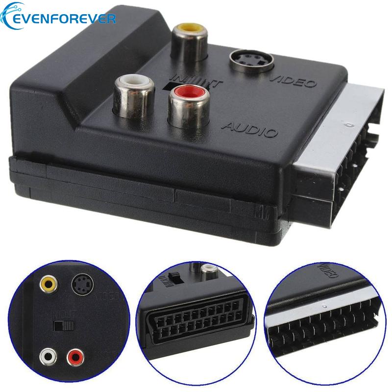 Ev 21 Pin SCART to 3 RCA S-Video สายเคเบิ้ลเชื่อมต่อวิดีโอ SCART to ...
