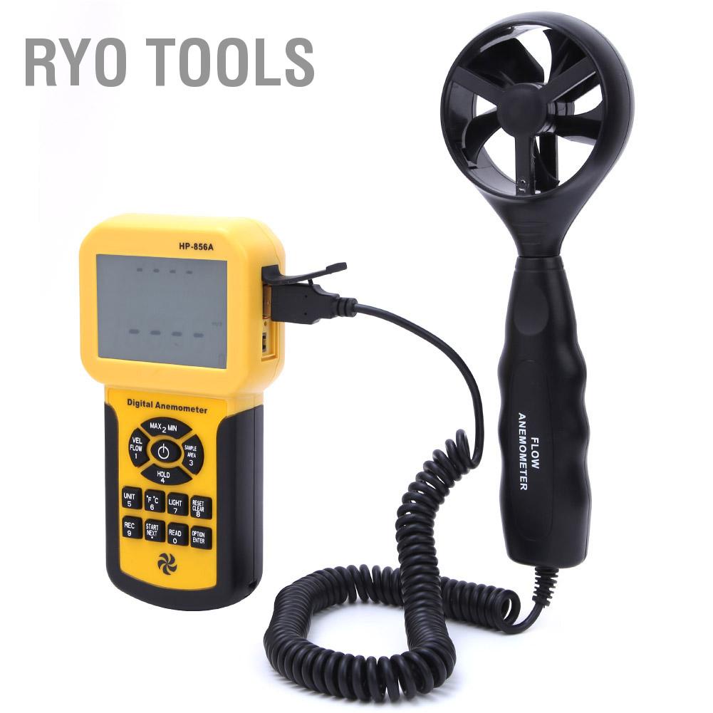 Ryo Tools HP-856A USB แบบพกพามือถือจอแสดงผล LCD เครื่องวัดความเร็วลมแบบ ...