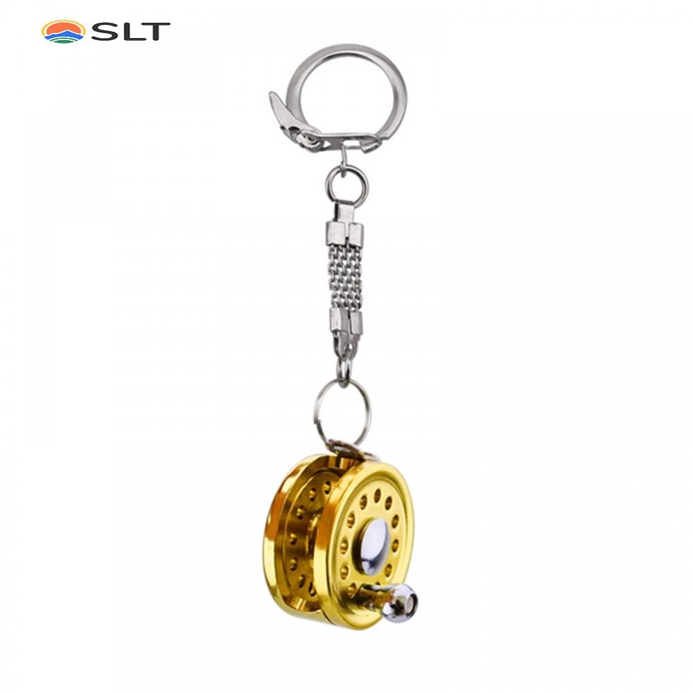สมจริง Miniature Trolling Reel กลอง Key Chain จี้ล้อตกปลาอุปกรณ์เสริม ...