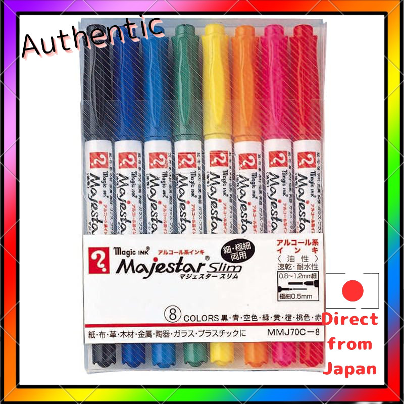 Teranishi Chemical Magic Ink Oil-Based Pen Magister Slim 8 สี Mmj70C-8 ...