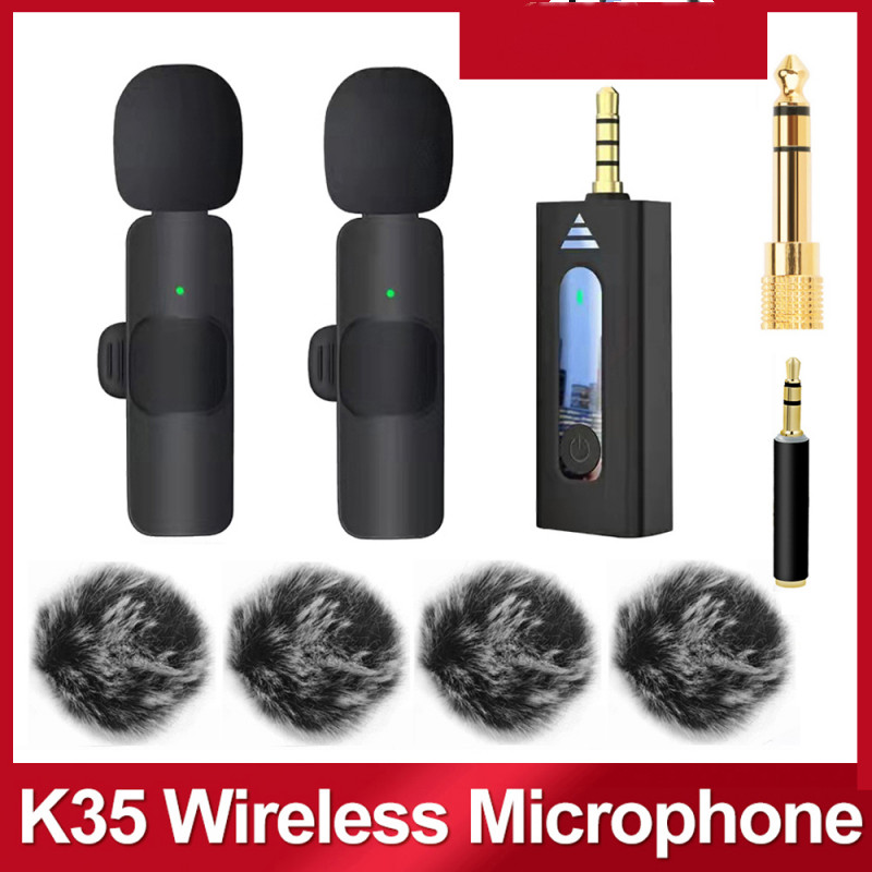K35 3.5 มม.ไร้สาย Lavalier Lapel ไมโครโฟนลดเสียงรบกวน Universal 3.5 ไมโครโฟนบันทึกที่ดีที่สุด ...