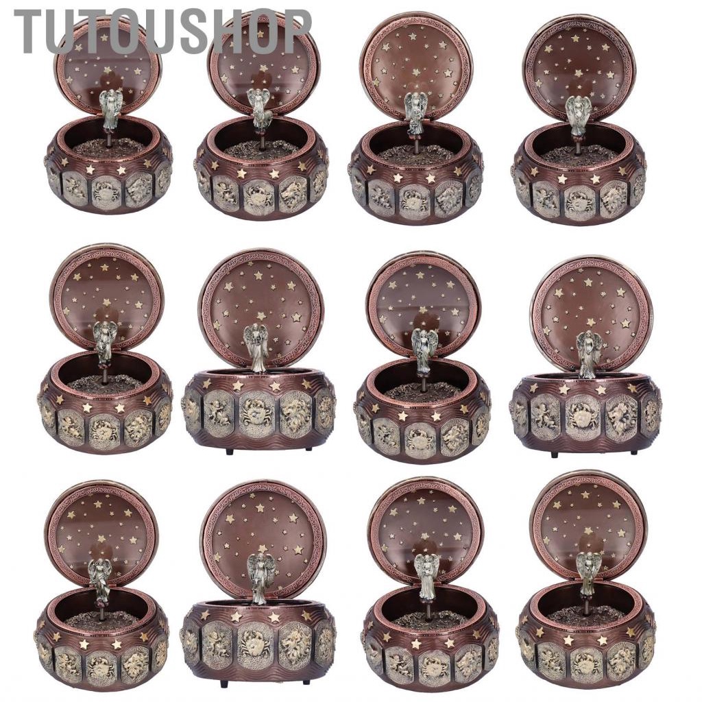Tutoushop Music Box Metal Movement 12 Constellations Powered Valentine ...