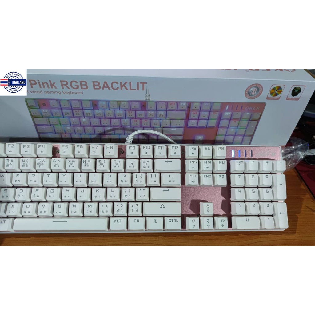 คีย์อร์ดเกมมิ่ง แมคคานิคอล Keyboard Gaming Mechanical RGB OKER K84 ...