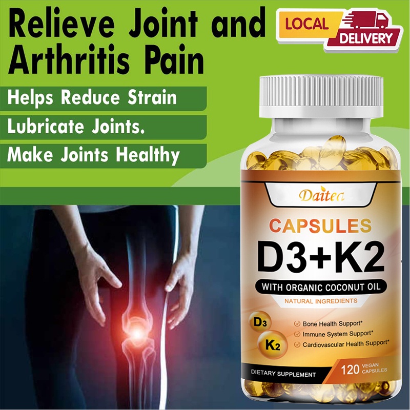 D3 + K2 capsules support bone, cardiovascular and immune system health ...