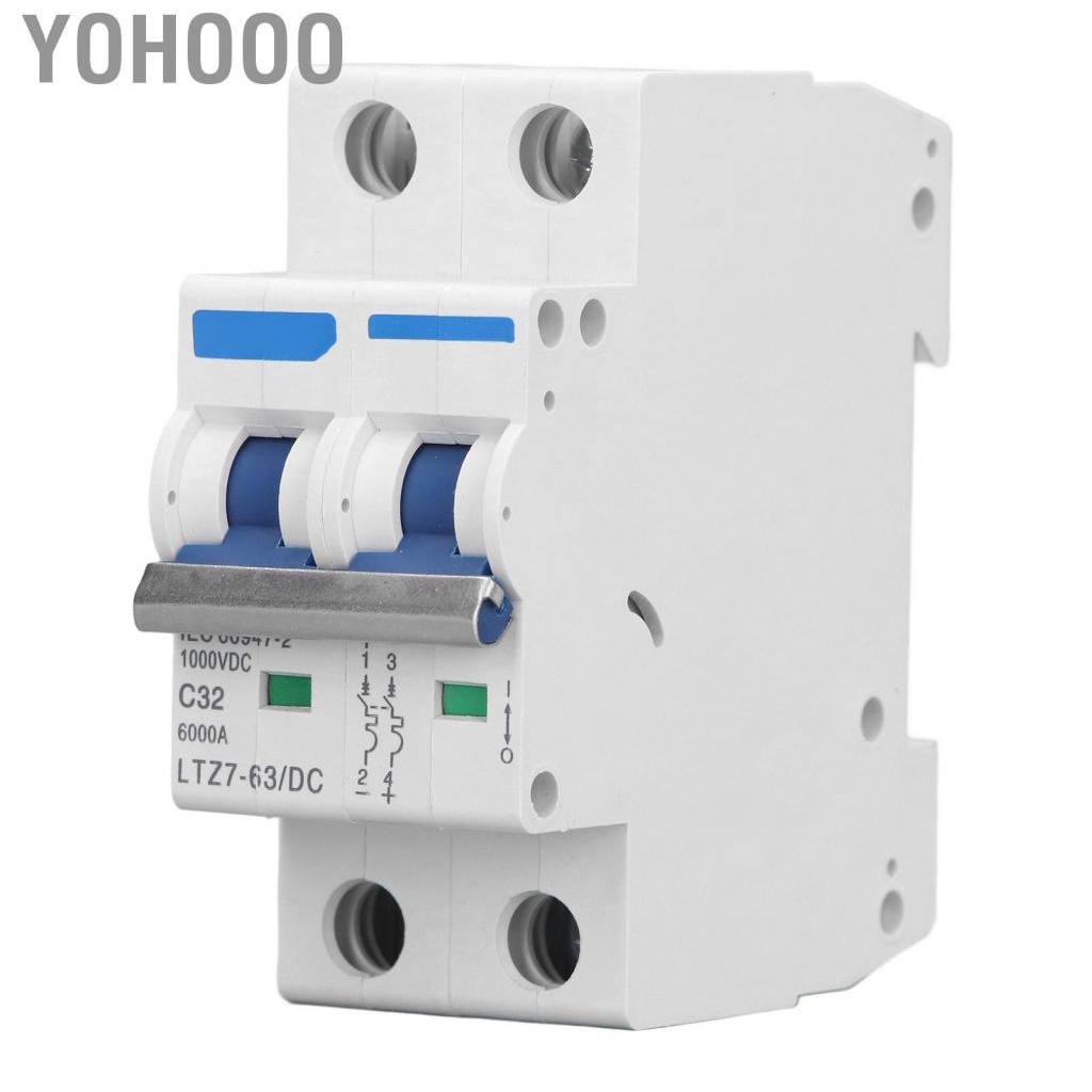 Yohooo DC Mini Circuit Breaker 2 Pole 1000V 32A DIN Rail PV Isolator Disconnect Switch | Shopee ...