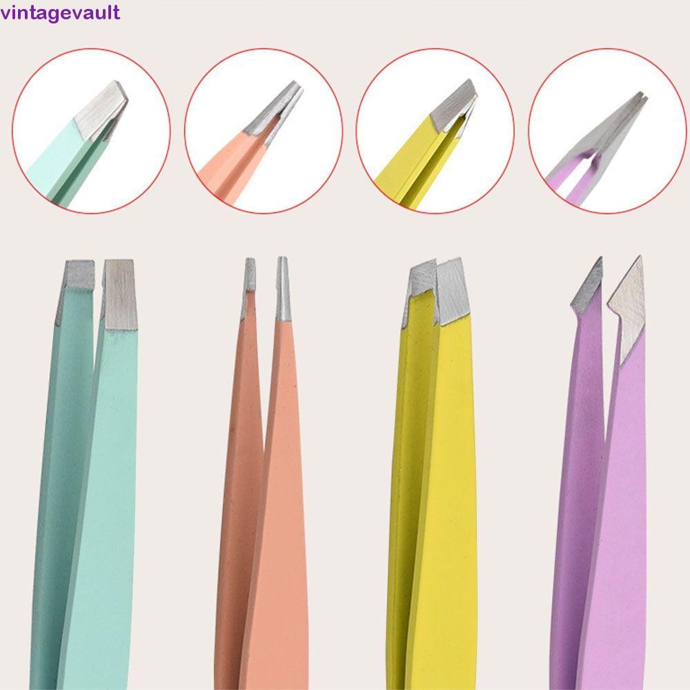 Vintagevault Eyebrow Tweezer Slanted & Tip Point ใช้งานง่าย ความงามใบ ...
