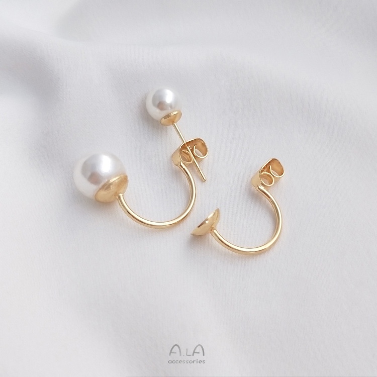 อุปกรณ์เสริมป้องกันสี DIY 14K ห่อทองรูปตัว C ที่อุดหูรูปผีเสื้อที่อุดหูแบบแขวนด้านหลังวัสดุ ...