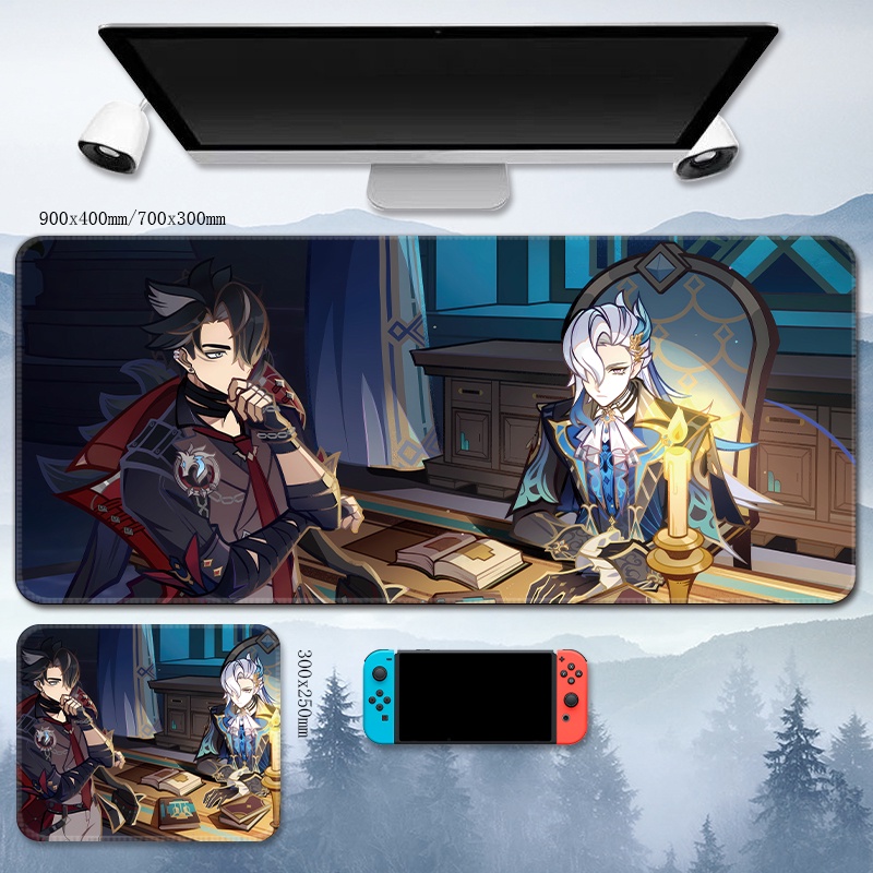 Neuvillette mouse pad Wriothesley computer keyboard pad Genshin Impact ...