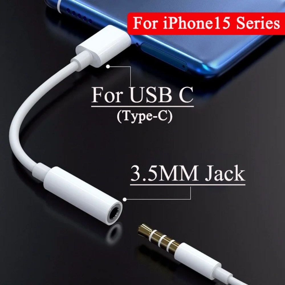 อะแดปเตอร์แจ็คเสียง USB Type C เป็น 3.5 มม. สําหรับ iPhone15 Series สายหูฟัง เชื่อมต่อโทรศัพท์ ...