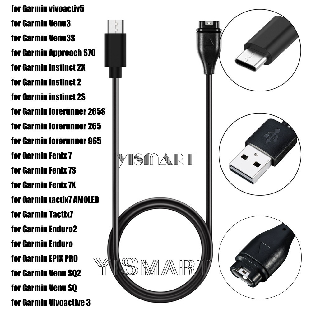 สายชาร์จ USB สําหรับ Garmin Venu 3 3S Fenix 7 6 5 Garmin Vivoactive 5 4 ...
