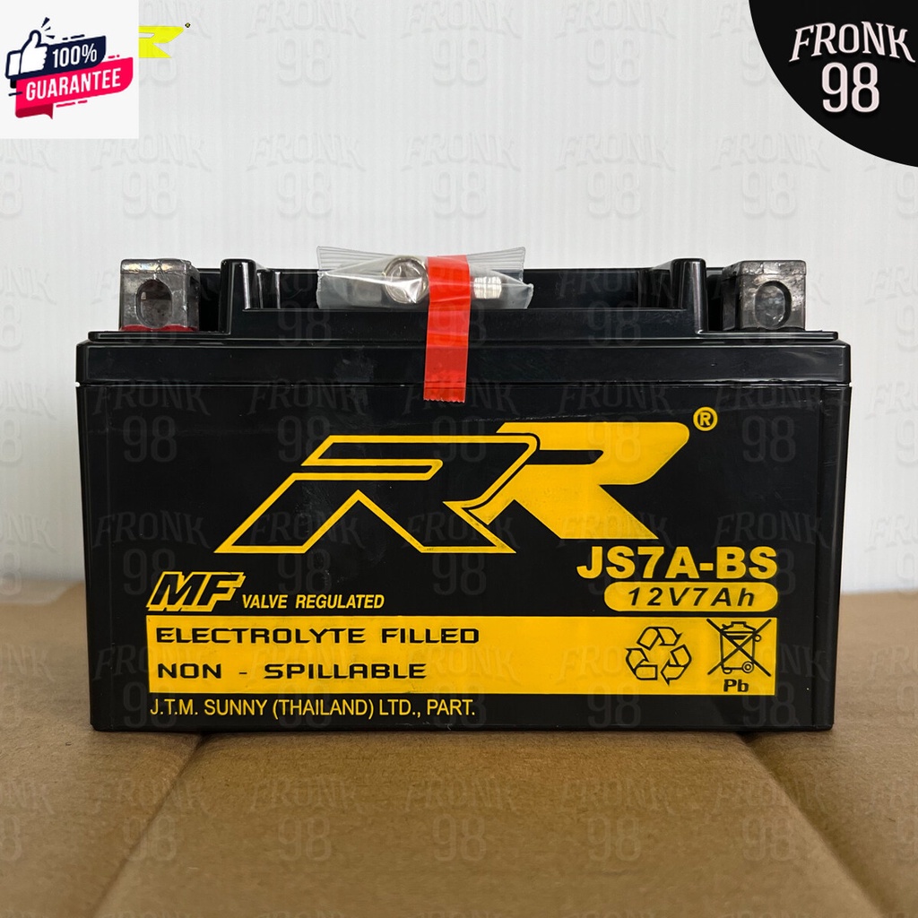 RR แตเตอรี่ รุ่น JS7A-BS 12V 7AH แแห้ง สำหรัรถจักรยานยนต์ : GPX , JRD ...