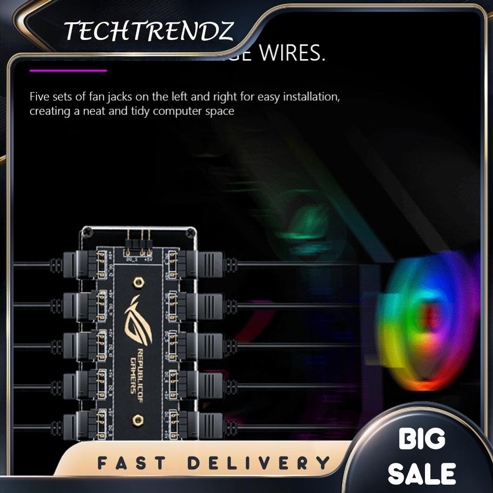 [techtrendz.th] อะแดปเตอร์ฮับแยกสายพัดลม RGB ARGB สําหรับคอมพิวเตอร์ตั้งโต๊ะ PC | Shopee Thailand