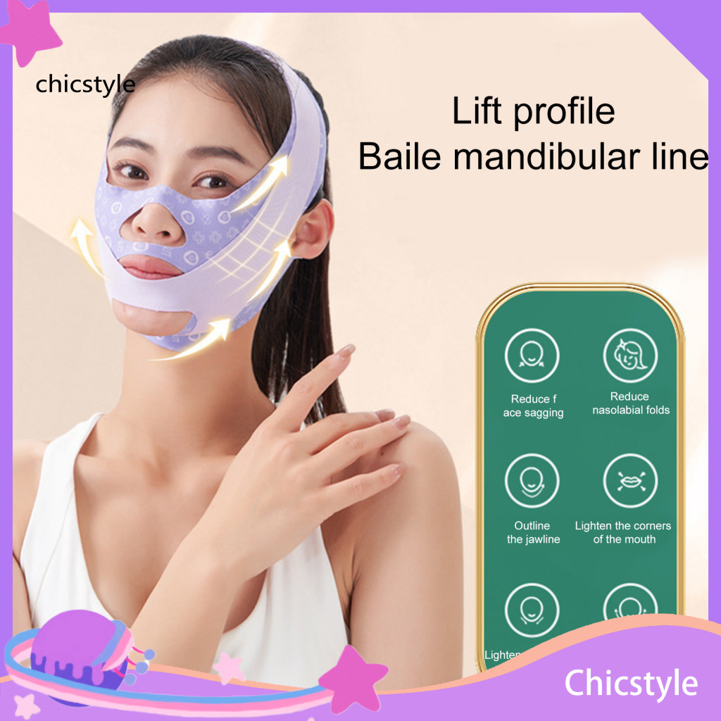 Chicstyle ผ้าระบายอากาศ Face Slimming Strap อุปกรณ์ความงาม Chin ...
