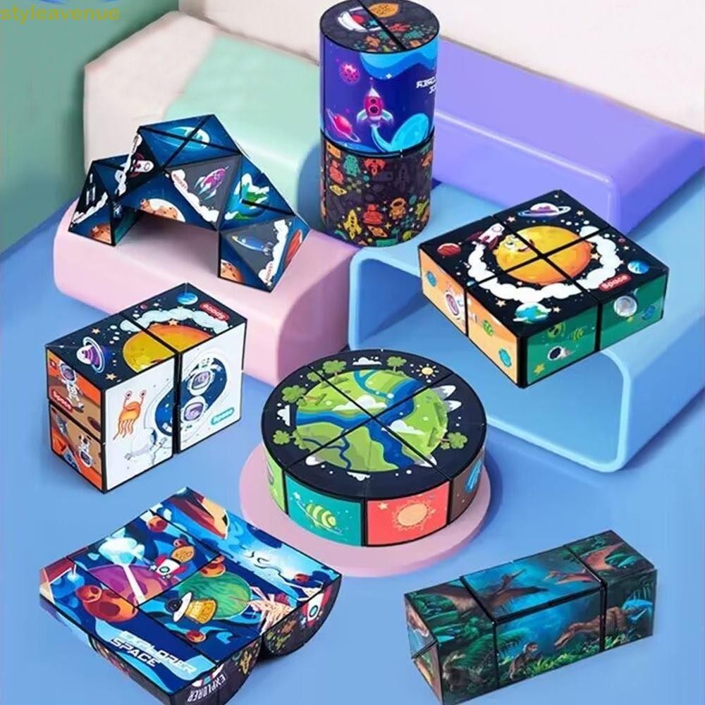 Styleavene Magic Cube, 3D หมุนการ์ตูน Intelligence Cube Magic ของเล่น, ความเร็ว Magic Square ...