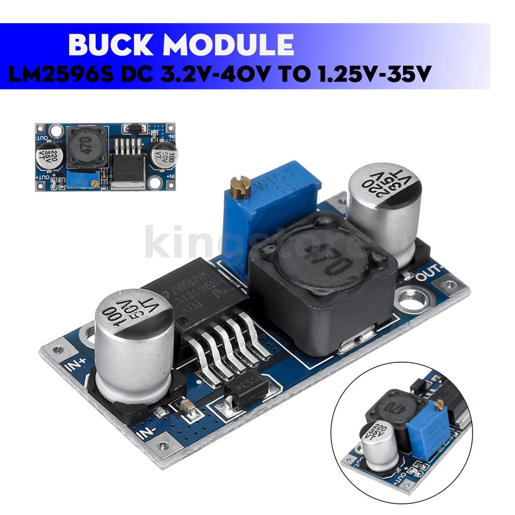 Lm2596 โมดูลควบคุมบัคสเต็ปดาวน์ DC-DC 3A LM2596S อินพุต 3.2-40V เอาท์พุต 1.25-35V ปรับได้ ...