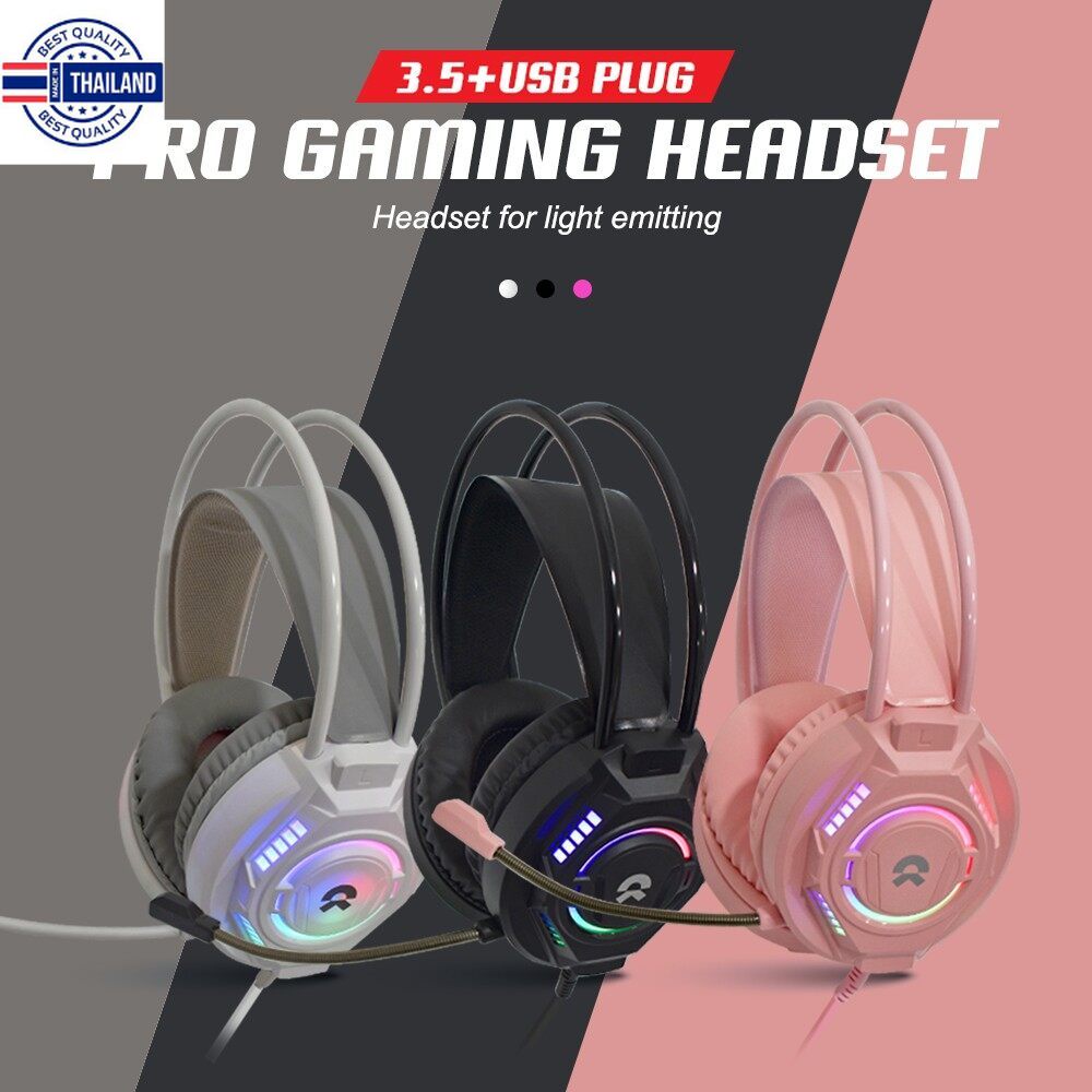 Oker หูฟังเกมมิ่งไฟ RGB หัวเสีย USB+AUX รุ่น G225 | Shopee Thailand