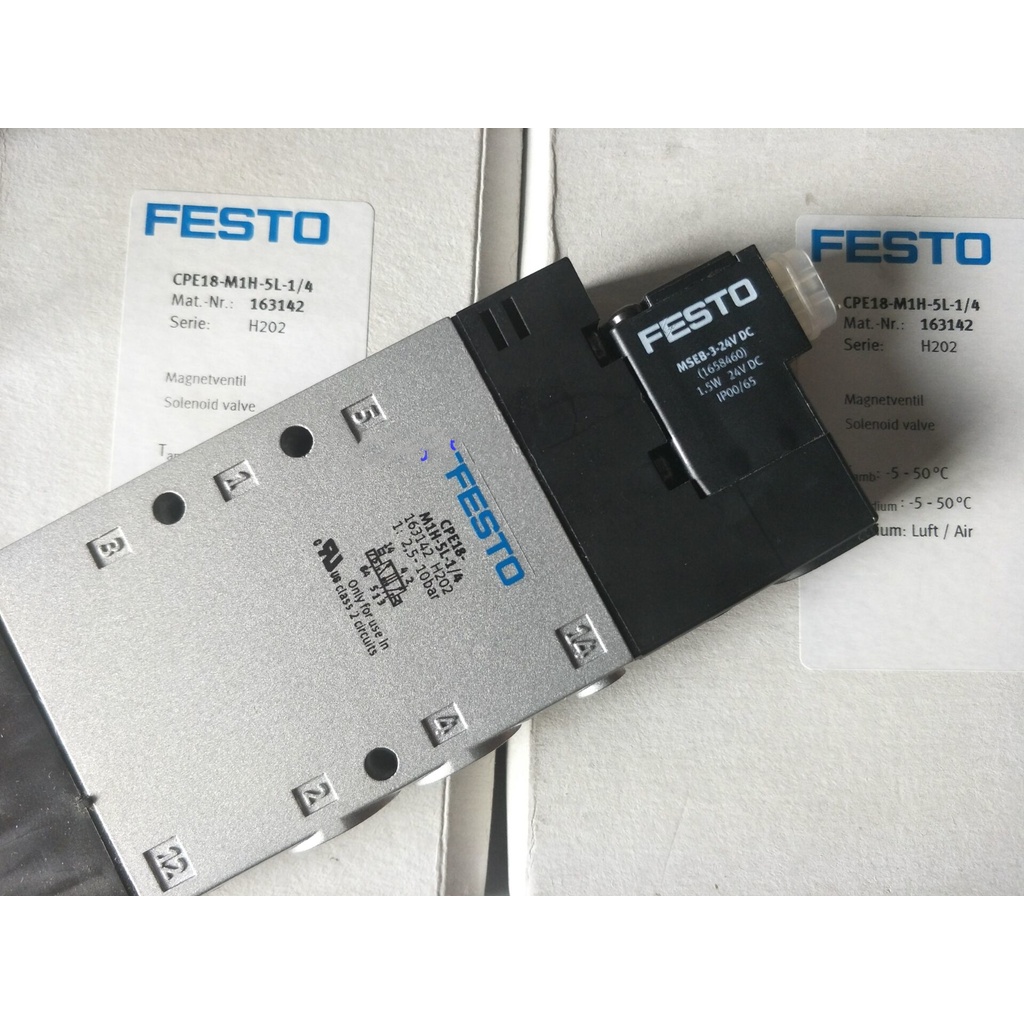 Festo วาล์วโซลินอยด์ CPE18-M1H-5L-1/4 163142 163146แบรนด์ใหม่ พร้อมส่ง ...