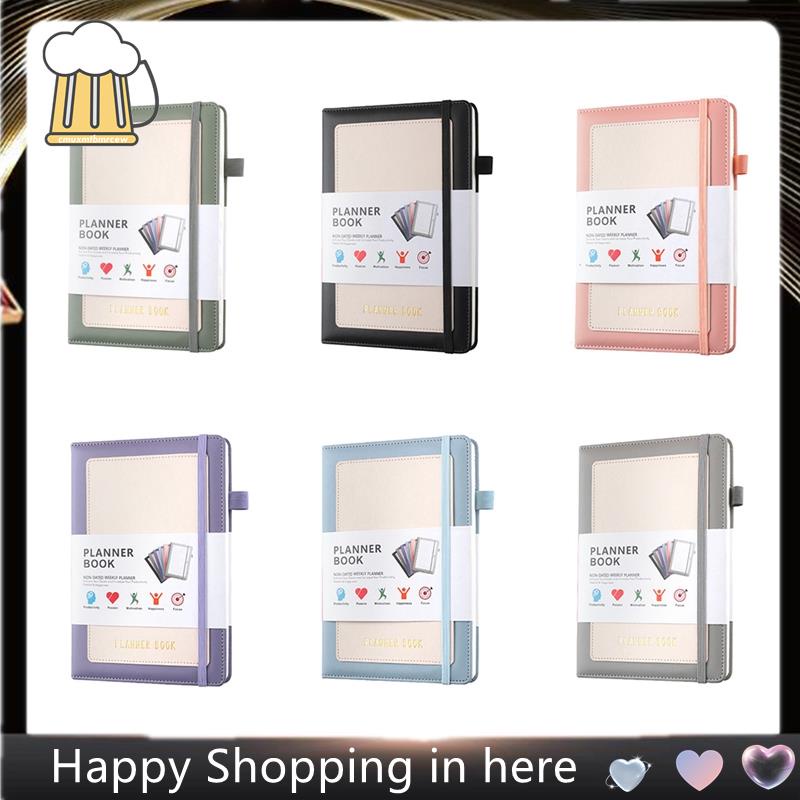 [Pretty] Week Planner 2024 สมุดโน้ต ปกหนัง PU ขนาดกลาง (A5) ปกแข็ง ขนาด ...