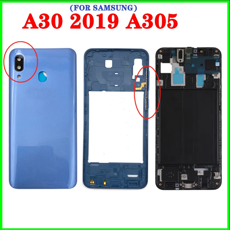 เคสด้านหลัง กรอบกลาง และฝาครอบแบตเตอรี่ หน้าจอ LCD สําหรับ Samsung A30 ...