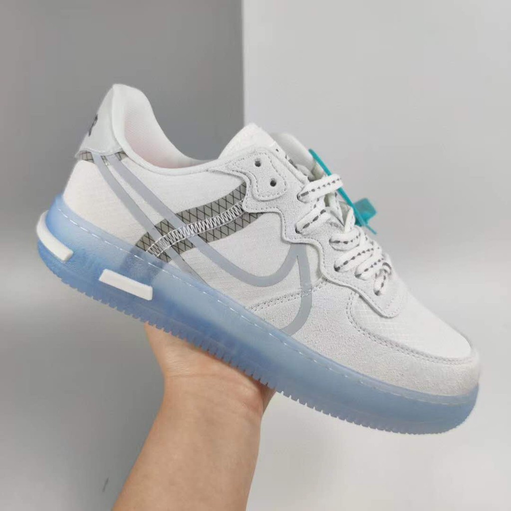 【ในสต็อก】พร้อมส่ง Nike Air 1 React QS AF1 Bone White Ice Blue 3M ...