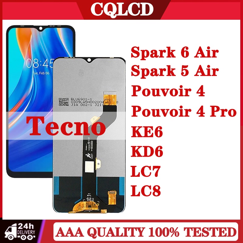 อะไหล่หน้าจอสัมผัส LCD แบบเปลี่ยน สําหรับ Tecno Spark 6 Air KE6 LCD Spark 5 Air KD6 LCD Pouvoir ...