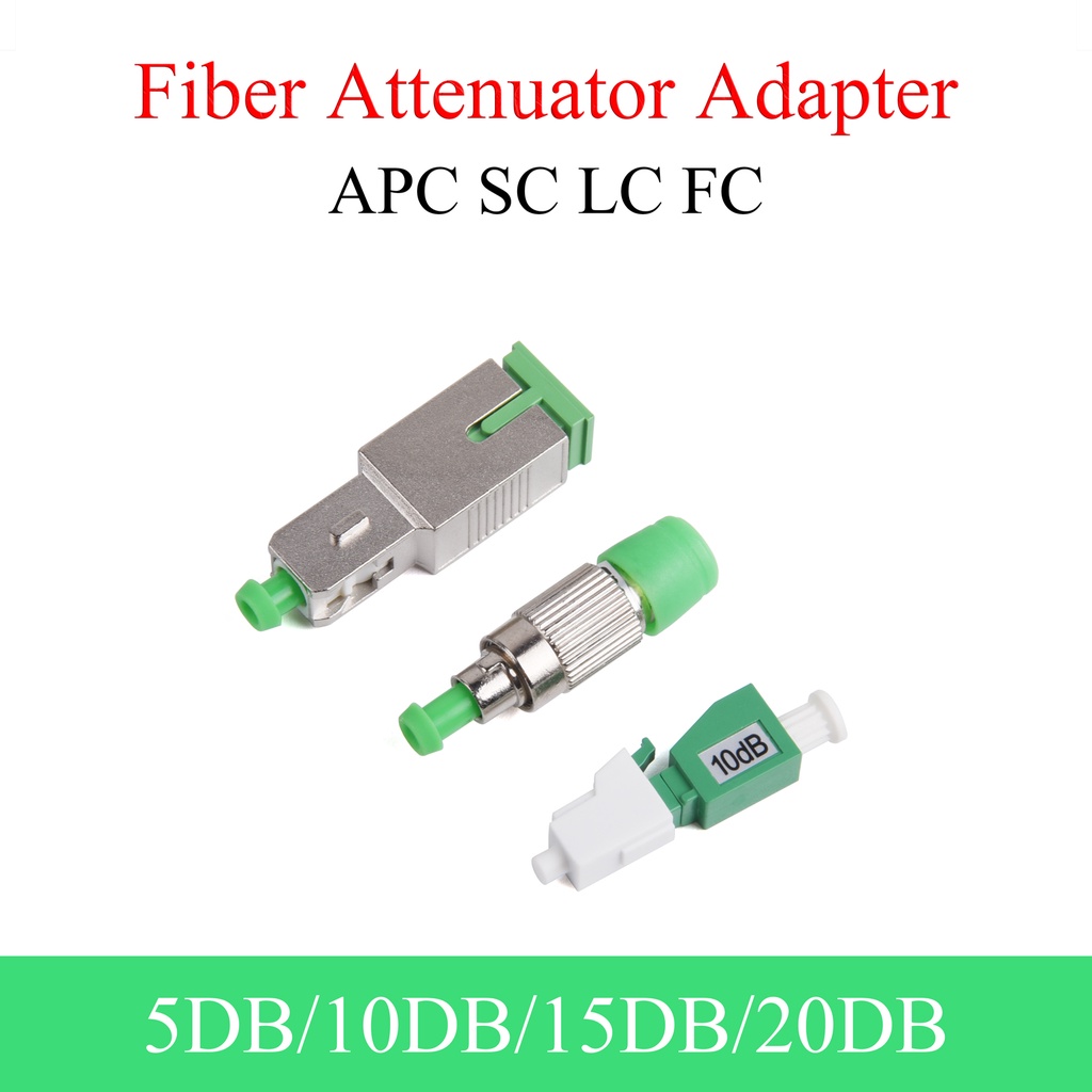 5pcs APC SC/FC/LC Fiber Attenuator 5DB-20DB Single-mode Fiber Optic Adapter APC ชายกับหญิง ...
