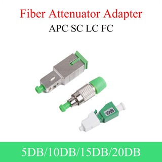 5pcs APC SC/FC/LC Fiber Attenuator 5DB-20DB Single-mode Fiber Optic Adapter APC ชายกับหญิง ...