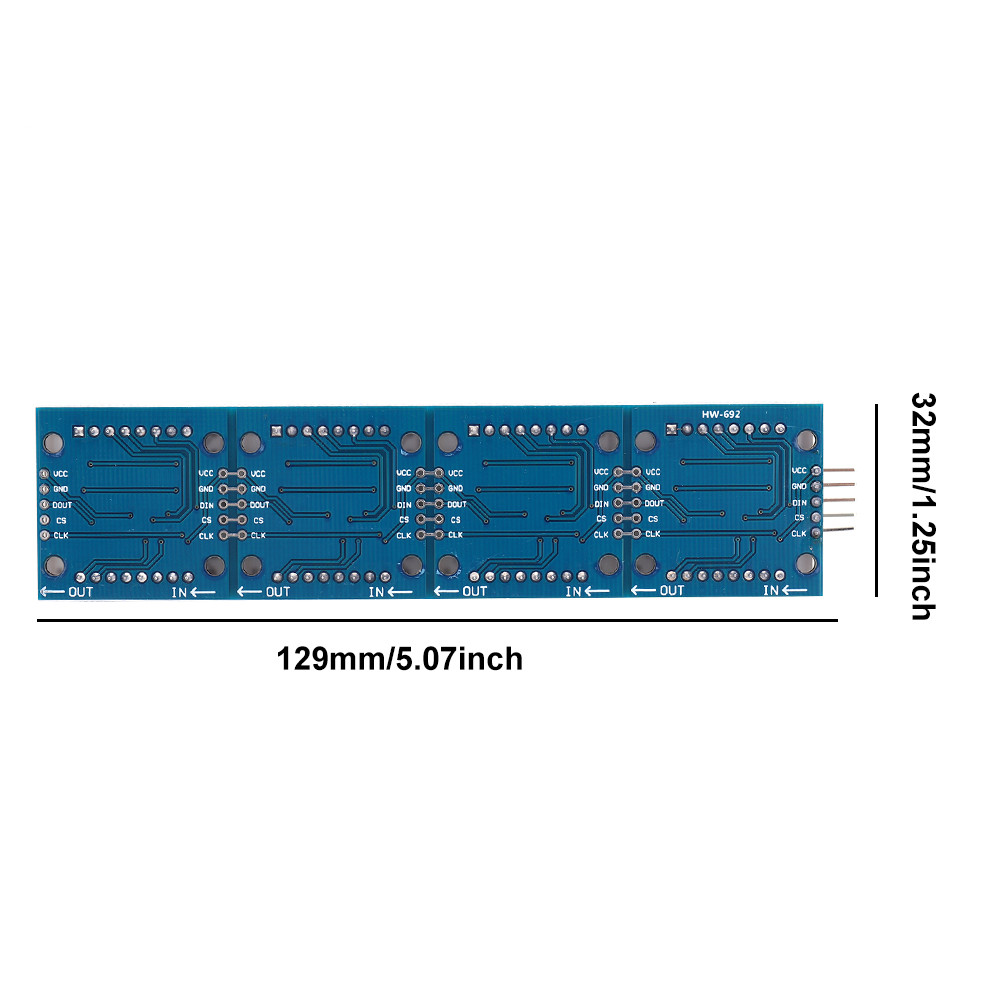 4 IN 1 จอแสดงผล Single-Chip Control LED Modul 5V MAX7219 Dot Matrix DIY ...