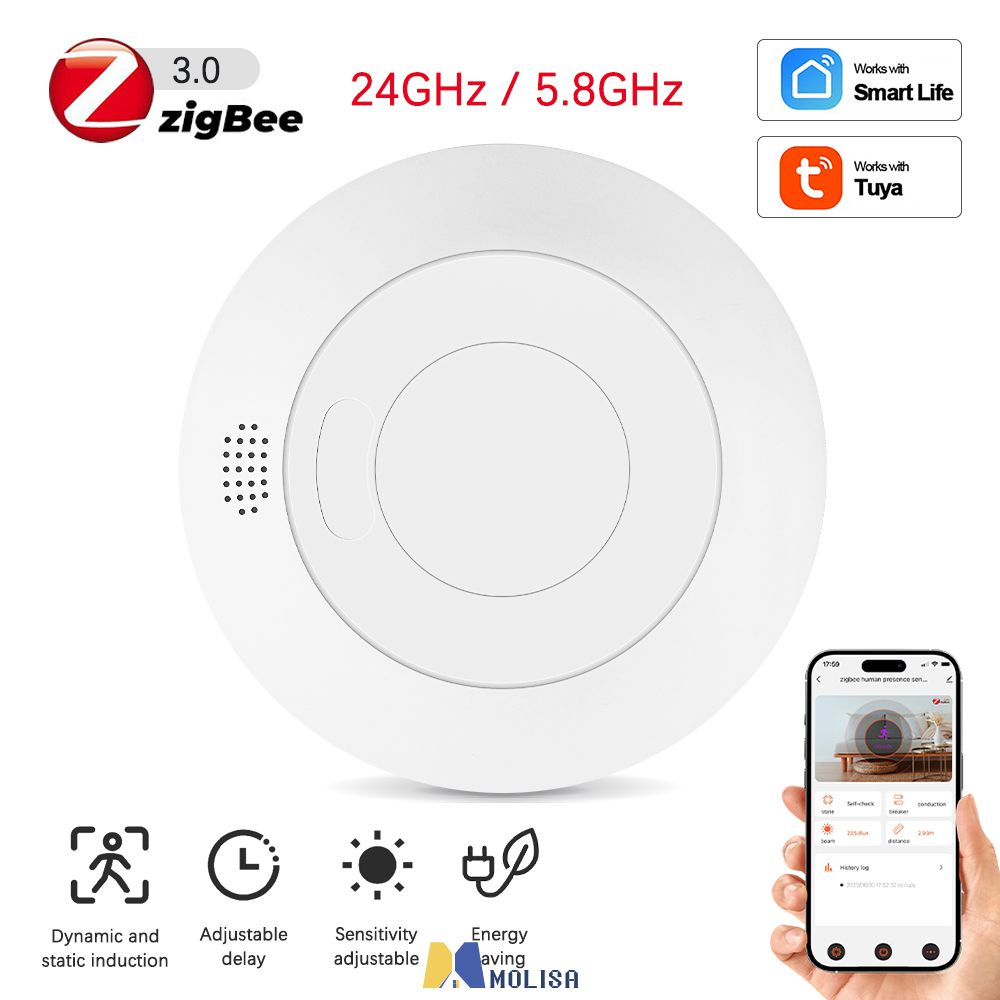 Tuya Zigbee Wifi 24g มนุษย์ Presence Sensor Light ความสว่างเซ็นเซอร์ Mmwave Radar Sensing มนุษย์ ...