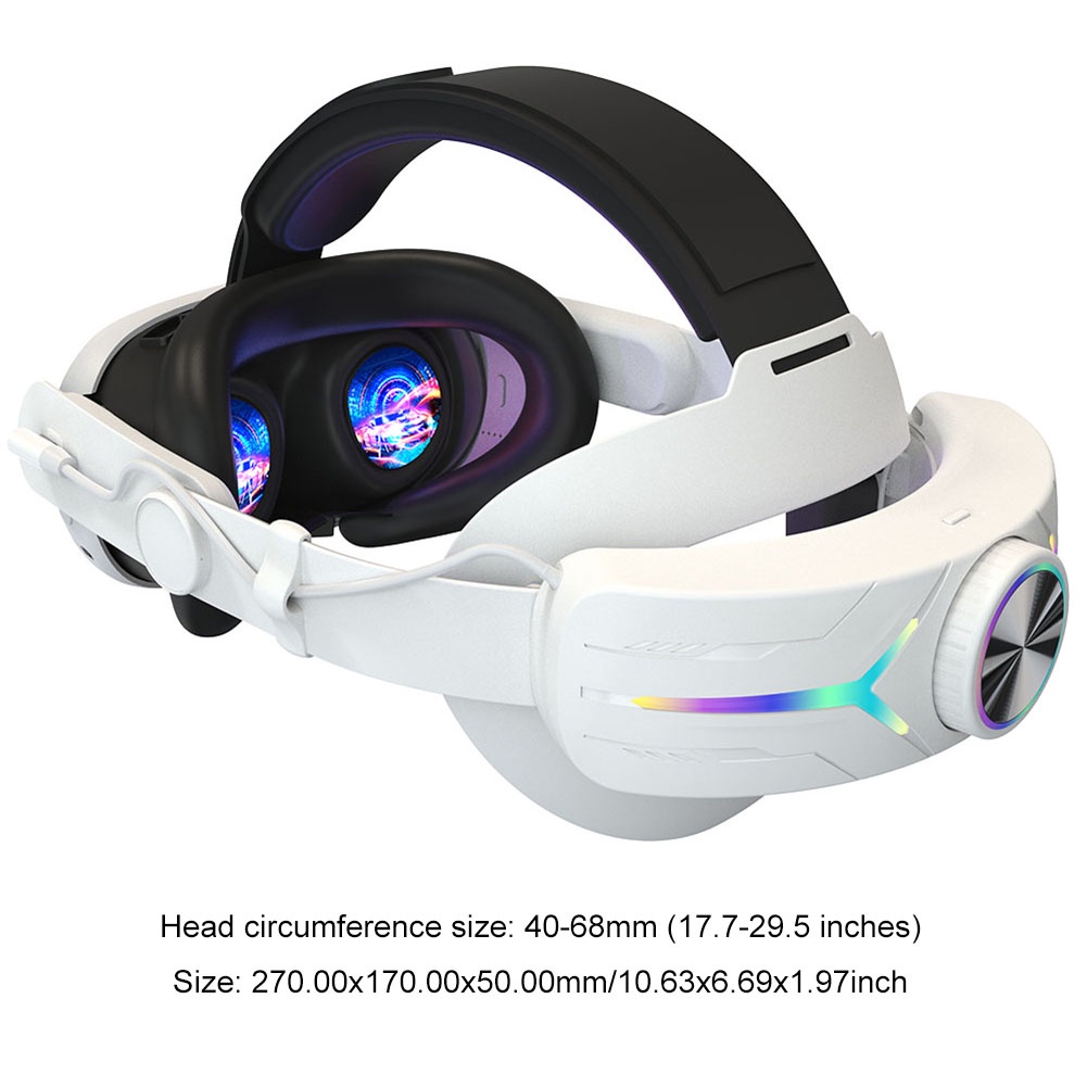 แถบคาดศีรษะ VR RGB LED แบ็คไลท์ 8000mAh ปรับได้ ชาร์จแบตเตอรี่ สําหรับ ...