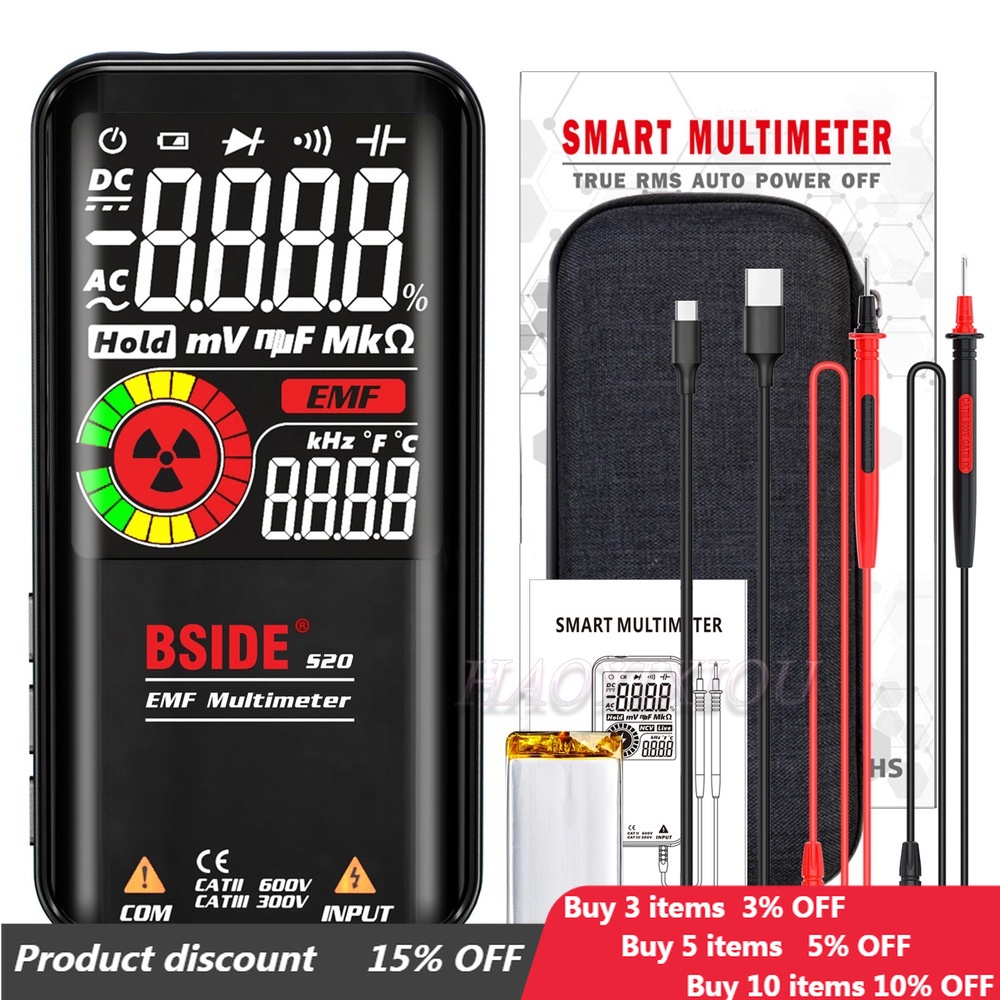 Bside S20 เครื่องตรวจจับรังสีแม่เหล็กไฟฟ้าอัจฉริยะ EMF 9999 ครั้ง ...