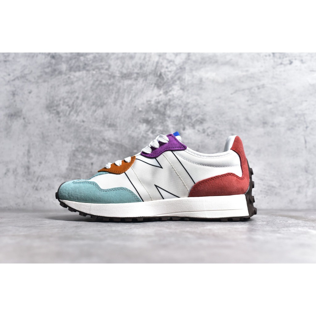 True New Balance NB327 White Green Red รองเท้าวิ่งออกกำลังกายวินเทจ ...