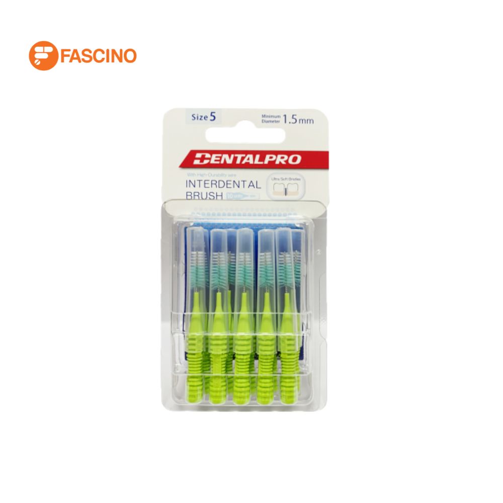 DENTALPRO Interdental Brush I-Shaped 1.5MM แปรงซอกฟัน Size 5 สีเขียว ...