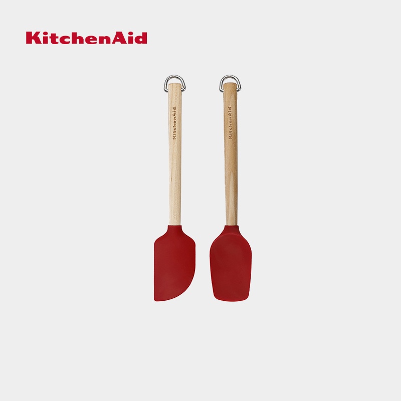 KitchenAid Birchwood 2pc Spatula Set - Empire Red ไม้อัดทำขนมเซต 2 ชิ้น ...