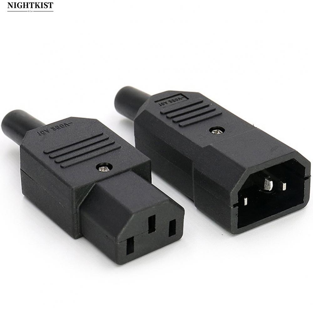 Industrial Grade Black C14 Plug C13 Coupling 250V / 10A Socket Power ...
