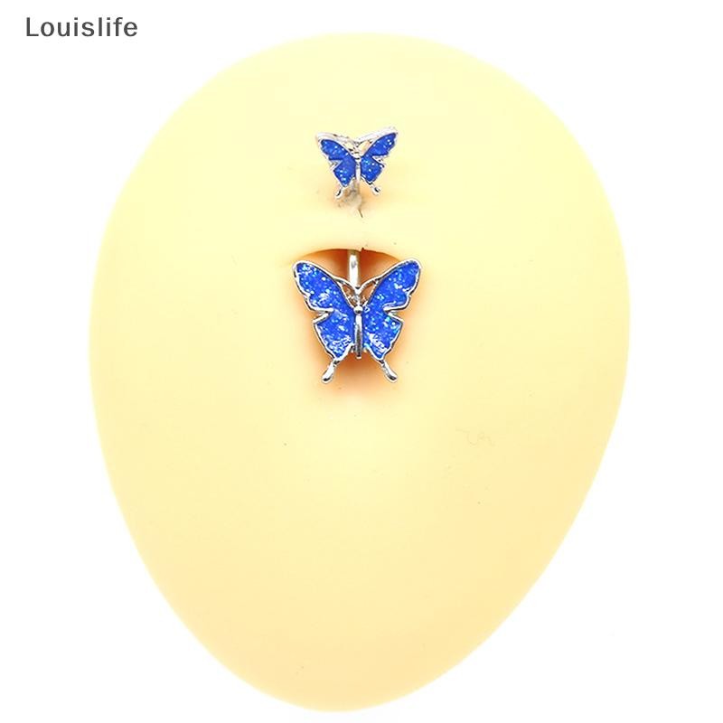 Llph 1 ชิ้น 316L เหล็กผ่าตัดสะดือปุ่มท้องแหวนผีเสื้อ Barbell สะดือแหวน ...